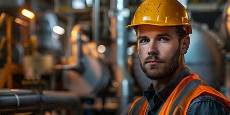 Industrial Worker Monitoring Machines With Safety Helmet And Vest Concept Industrial Safety