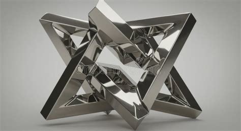 Geometric Metallic Sculpture Abstract Symmetry And Modern Design Stock Image Image Of Bold