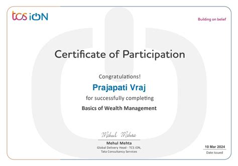 vraj prajapati on linkedin wealthmanagement tcs continuouslearni financialawareness