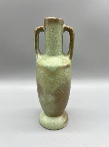 Vintage 1980s Frankoma Pottery 20 Prairie Green Double Handled Bud