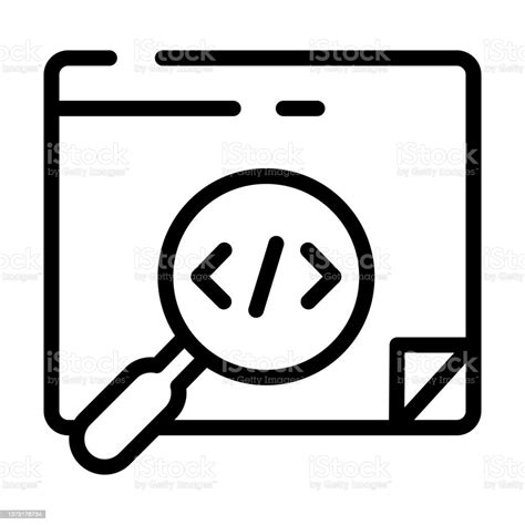 검색 엔진 얇은 선 아이콘 프로그래밍 개념 격리 윤곽 기호에서 인터넷 엔진 선형 아이콘 웹 디자인 및 앱에 대한 벡터 그림 기호 요소입니다 0명에 대한 스톡 벡터 아트 및