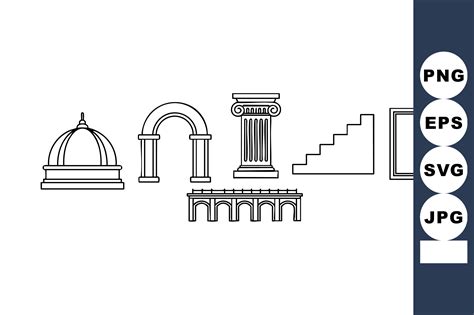 Architectural Elements Vector Set With D Graphic By Designvectx