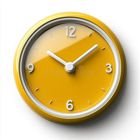 A Vibrant Yellow 3d Clock Displaying Time With Clear Numbers And Hands