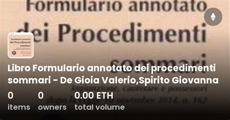 Libro Formulario Annotato Dei Procedimenti Sommari De Gioia Valerio