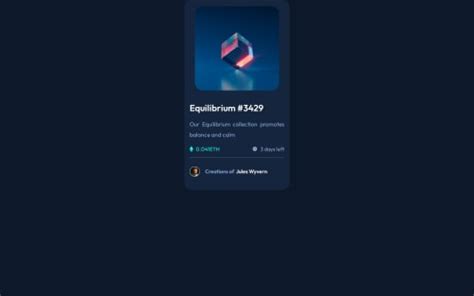 Frontend Mentor Design Ntf Card Using Html And Css Coding Challenge
