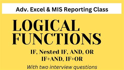 Excel If Function Simple And Advanced Multiple Criteria Nested If And Or Functions Youtube