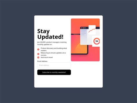 Newsletter Signup Form Using React Vite And Tailwind Coding Challenge