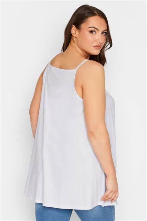 Yours Curve Plus Size White Crochet Vest Top Yours Clothing