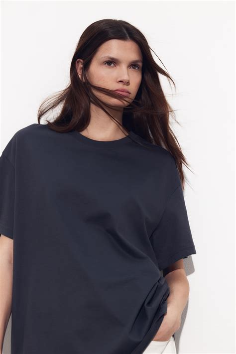 Oversized T Shirt Dunkelgrau Ladies Handm De