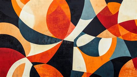Dynamic Composition Of Asymmetrical Shapes With Vibrant Colors And