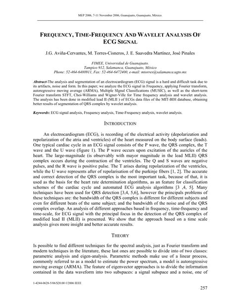 Pdf Frequency Time Frequency And Wavelet Analysis Of Ecg Signal