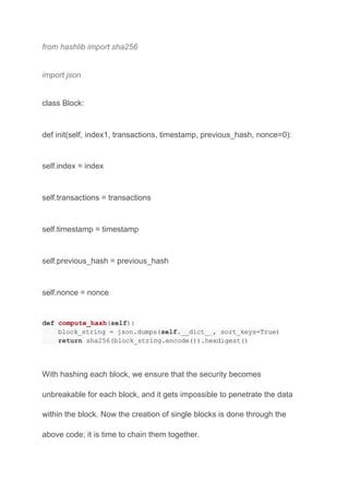 A Comprehensive Guide To Create Blockchain In Python Blockchain