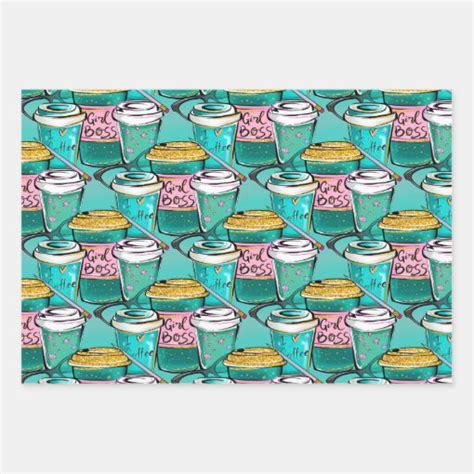 Boss Boss Lady Girl Boss Word Text Design Wrapping Paper Sheets Zazzle