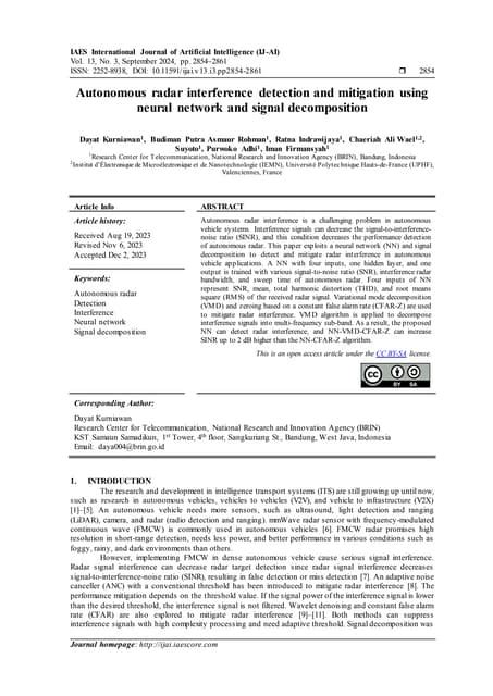 Autonomous Radar Interference Detection And Mitigation Using Neural
