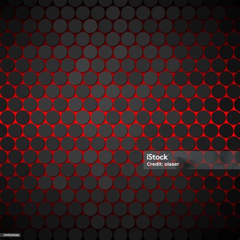 개별적으로 조명된 모양이 있는 벌집 패턴의 원 뒤에 빨간색 빛이 있습니다 3차원 형태에 대한 스톡 벡터 아트 및 기타 이미지 3차원 형태 검은색 과학 Istock