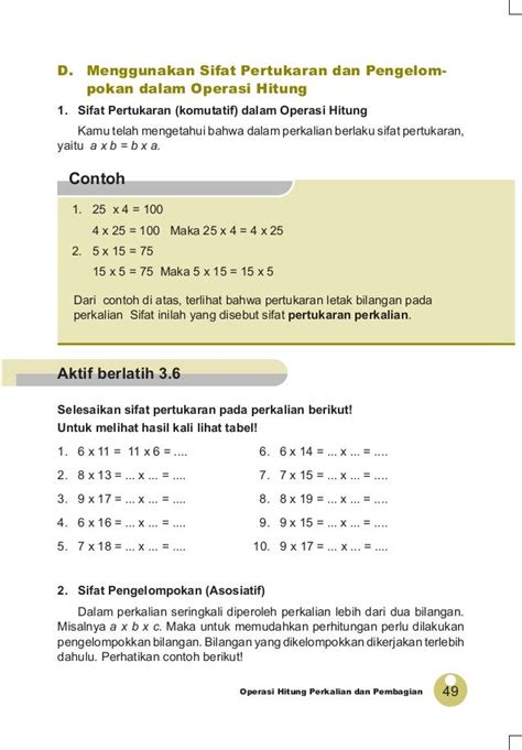 Sifat Pertukaran Perkalian Kelas 3 Dunia Belajar