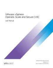 Master VMware VSphere Operate Scale And Secure Lab Guide Course Hero
