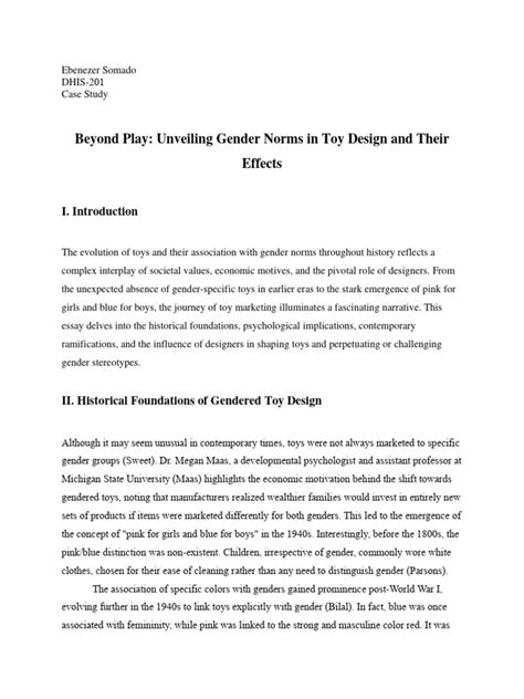 Beyond Play Unveiling Gender Norms In Toy Design And Their Effects