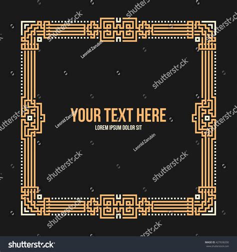 Art Deco Square Frame Native American Stock Vector Royalty Free