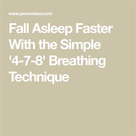 The 4-7-8 Breathing Technique Can Help You Fall Asleep Faster. Here’s How It Works. | Fall ...