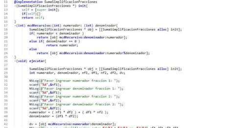 Poo Objective C Suma Y Simplificacion De Fracciones