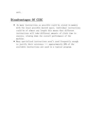 Risc And Cisc Casestudy Docx