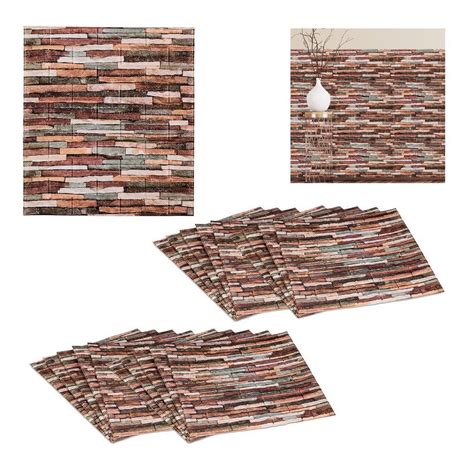 ціна придбати Relaxdays 3d Wandpaneel 20 X Wandpaneele Steinoptik Bunt