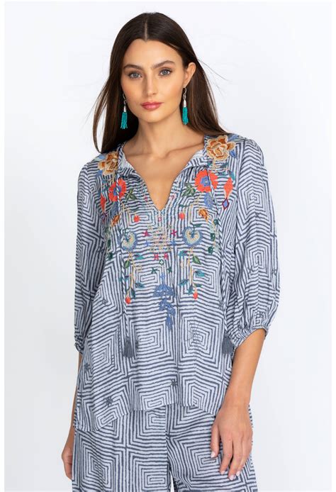Buy Taryn Flowy Tassel Blouse Johnny Was