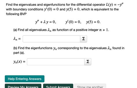 Solved Find The Eigenvalues And Eigenfunctions For The