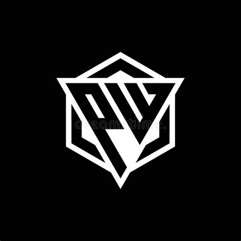 Pw Logo Monogram With Triangle And Hexagon Shape Combination Stock Vector Illustration Of