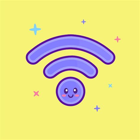 Wifi 기호 로고 벡터 일러스트 레이 션 인터넷 문자 만화 아이콘 프리미엄 벡터