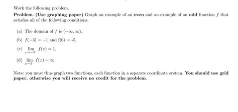 Solved Work The Following Problem Problem Use Graphing Chegg Com