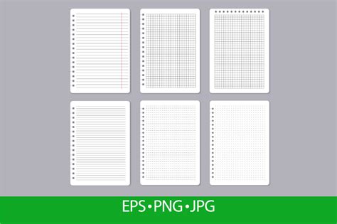 Squared Notebook Pages Lined Paper Graphic By Frogella Stock