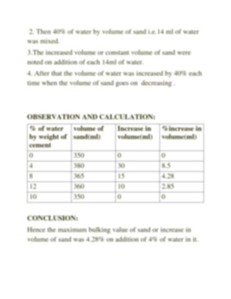 SOLUTION Bulking Of Sand Lab Experiment With Theory Observation Calculation And Result