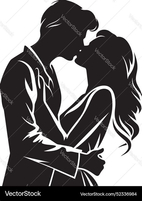Passionate Embrace Romance Emblem Loves Royalty Free Vector