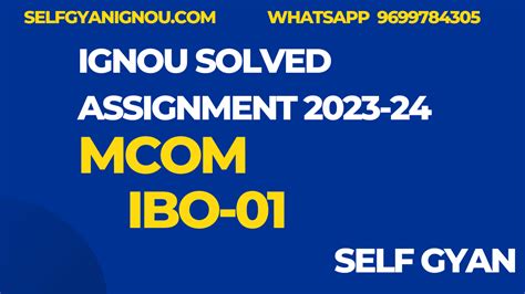ibo 01 mcom ignou assignment 2024