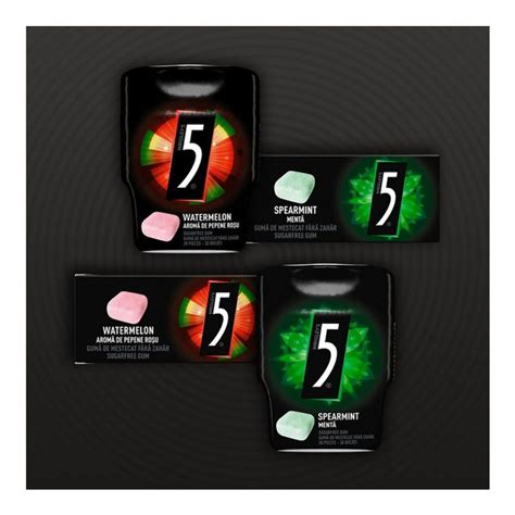 Five Guma De Mestecat Fara Zahar Cu Indulcitori Si Aroma De Pepene