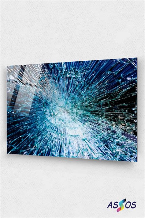 Broken Glass Look Abstract Art Tempered Glass Art Wall Cracked Etsy