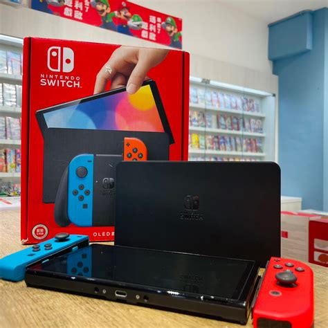 【四葉草電玩】二手美品保固內 Switch主機 Oled主機 紅藍手把 Switch 紅藍主機 電力加強版 蝦皮購物