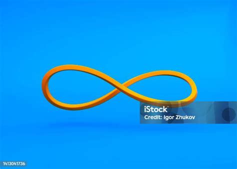 무한대 기호는 파란색 격리 된 배경에 노란색을 나타냅니다 3d 렌더링 그림 8에 대한 스톡 사진 및 기타 이미지 8 무한 3차원 형태 Istock