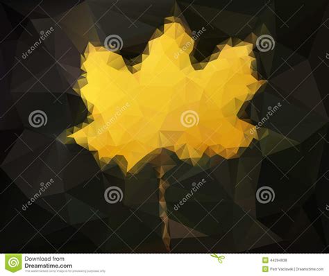 Hoja De Arce Del Otoño Arte Polivinílico Bajo Abstracto Ilustración