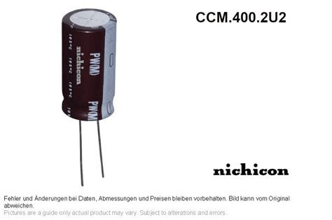 Elko Radial 2 2uf 400v 20 Rm 3 5mm 105°c Uld2g2r2mpd Grieder Elektronik Bauteile Ag