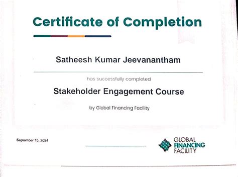 Satheesh Kumar Jeevanantham On Linkedin Stakeholder Engagement Course