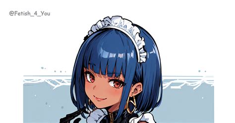 テカテカ テカテカ青髪メスガキ褐色メイドちゃん あなたのフェチ屋さんのイラスト Pixiv