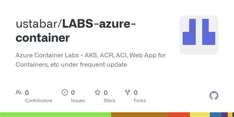 GitHub Ustabar LABS Azure Container Azure Container Labs AKS ACR ACI Web App For