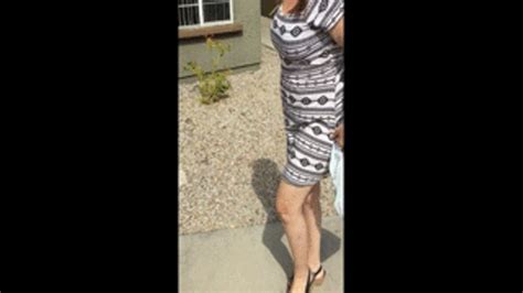 Coming Home From The Store Deb Gets Upskirted To Show Gold Satin