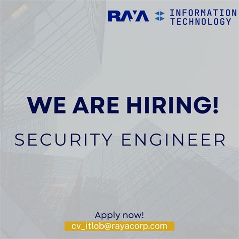 Yumna Mohamed On Linkedin Raya Integration Is Hiring For Security Engineer Job Description …