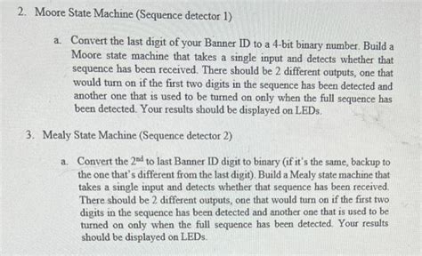 Solved Moore State Machine Sequence Detector 1 A Convert