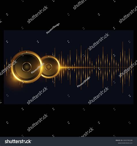 Golden Music Speaker Equalizer Background Stock Vector Royalty Free