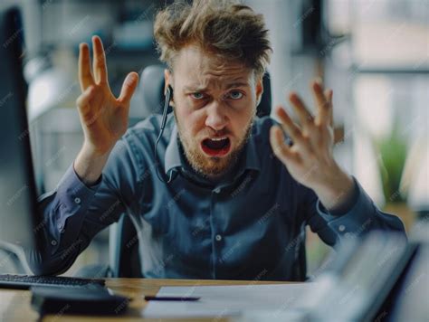 Man Working On Computer Premium Ai Generated Image